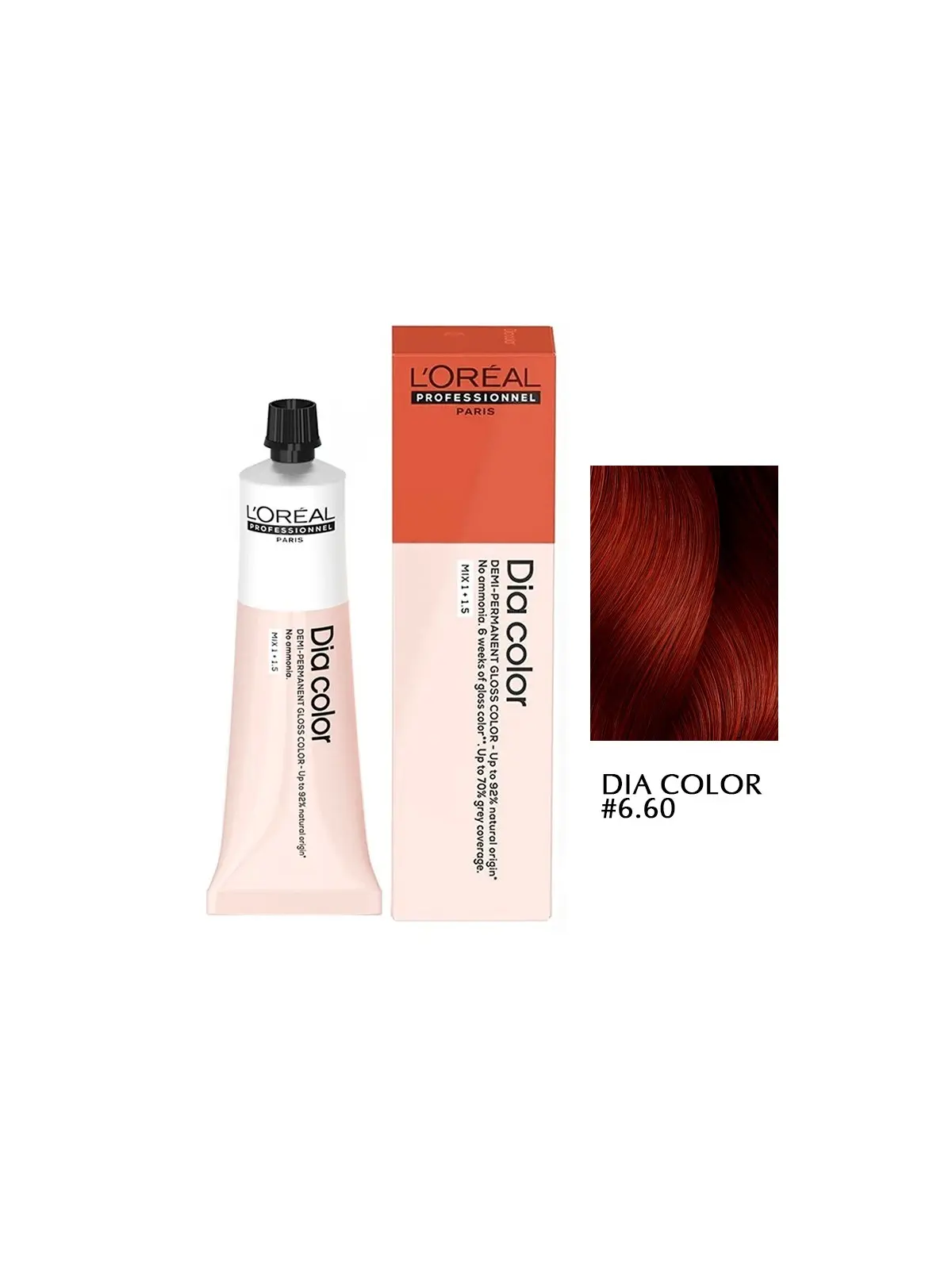 L'Oreal Professionnel L'Oreal Dia Color 6.60 - Краситель-блеск без аммиака темный блонд интенсивный красный 60 мл