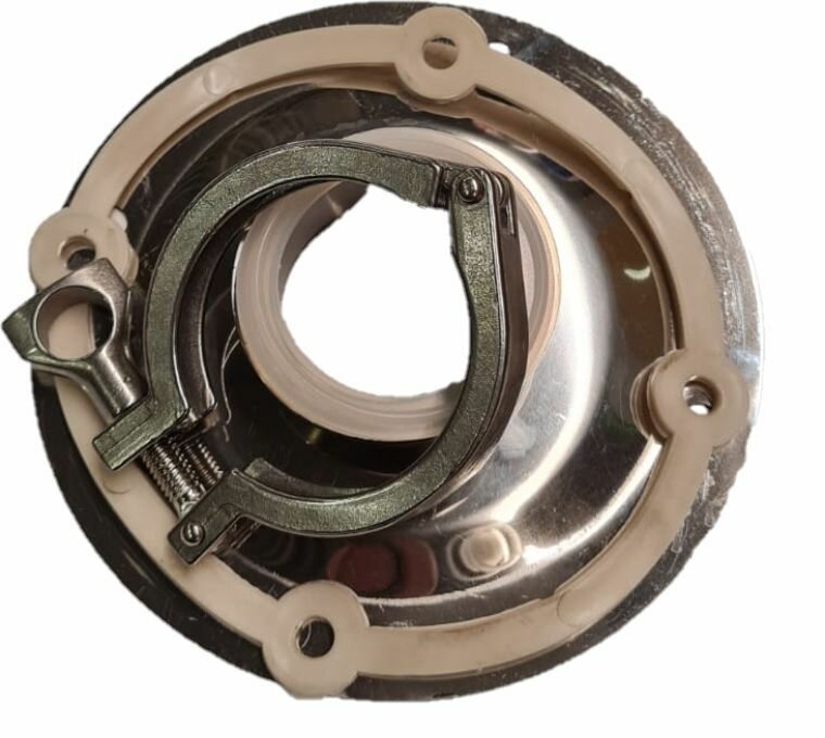 Фланец крышка к самогонному аппарату под кламп 1.5 дюйма 4 отверстия+прокладка, хомут и прокладка на хомут