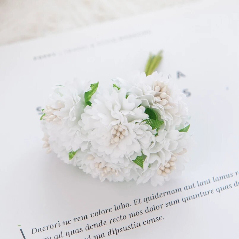 Искусственные шелковые гвоздики ZQCY, 18 шт. Белый, 6, белый