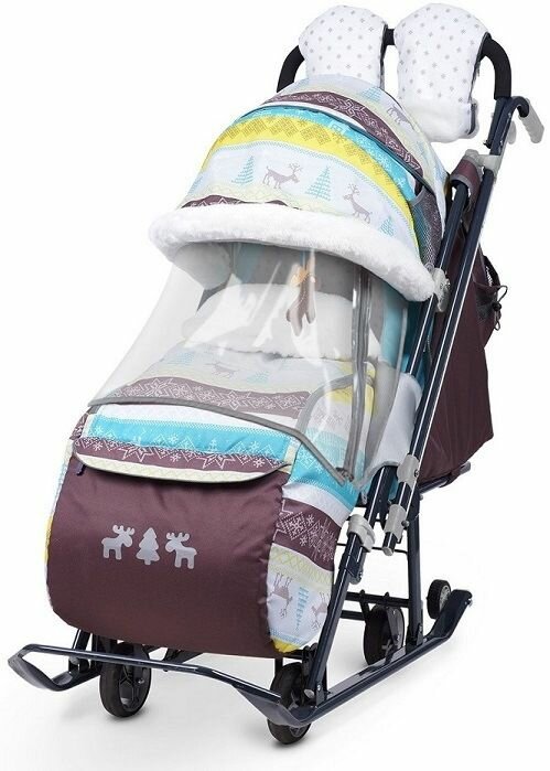 Санки-коляска Ника детям 7-3/6 Скандинавский бирюзовый НД7-3/6 Ника