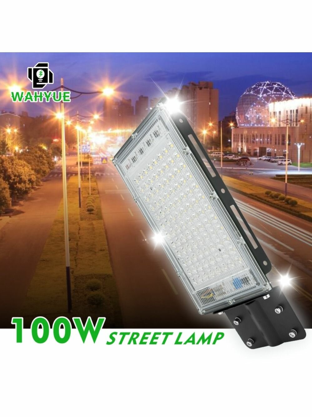 Светодиодный Уличный Фонарь WAHYUE 100 Вт 220 В IP65 Садовый Дорожный 6500K=v=
