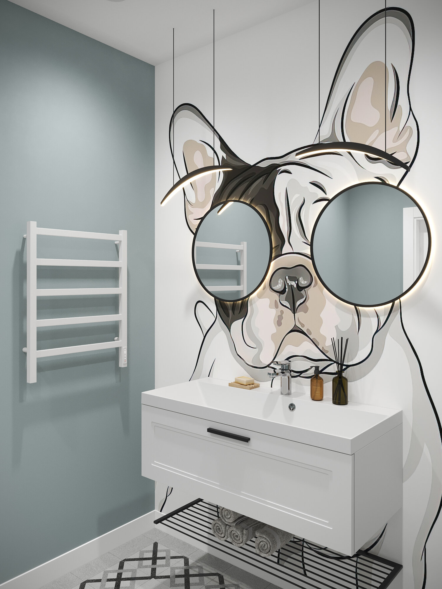 Полотенцесушитель электрический белый EL-TERM (Эл-Терм) сиена 500х700 мм