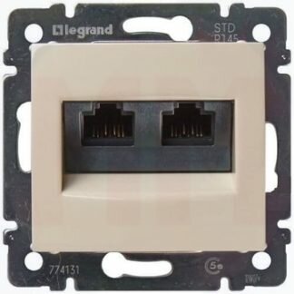Legrand VALENA розетка встраиваемая телефонная 2-ая слоновая кость 774339