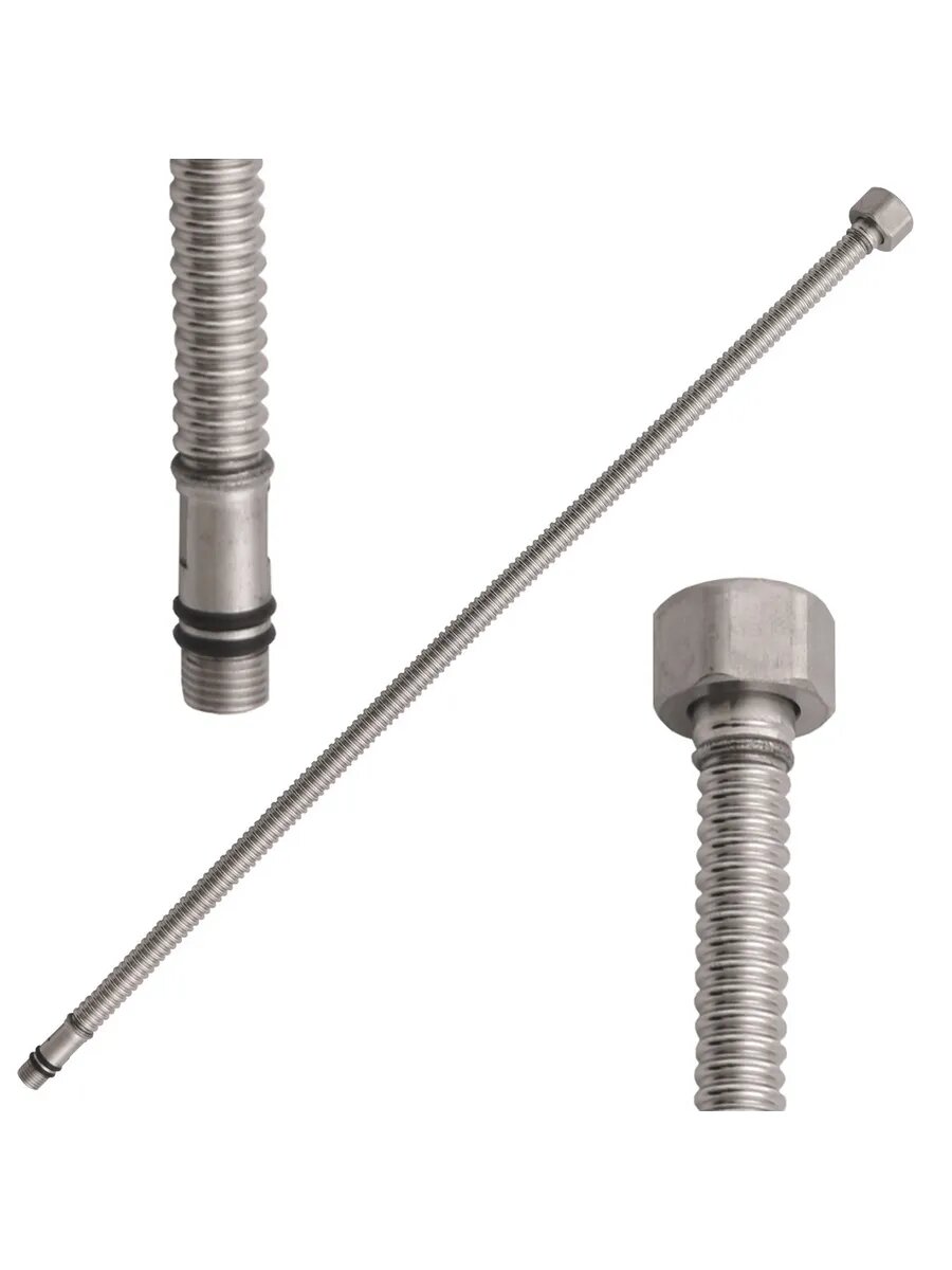 Сильфоновая подводка, гибкая, М10х1 G1/2, 35 см, стальная, цвет хром