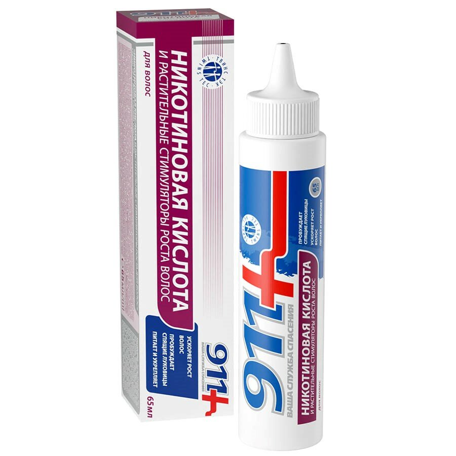 911 Никотиновая кислота и растительные стимуляторы роста для волос 65мл