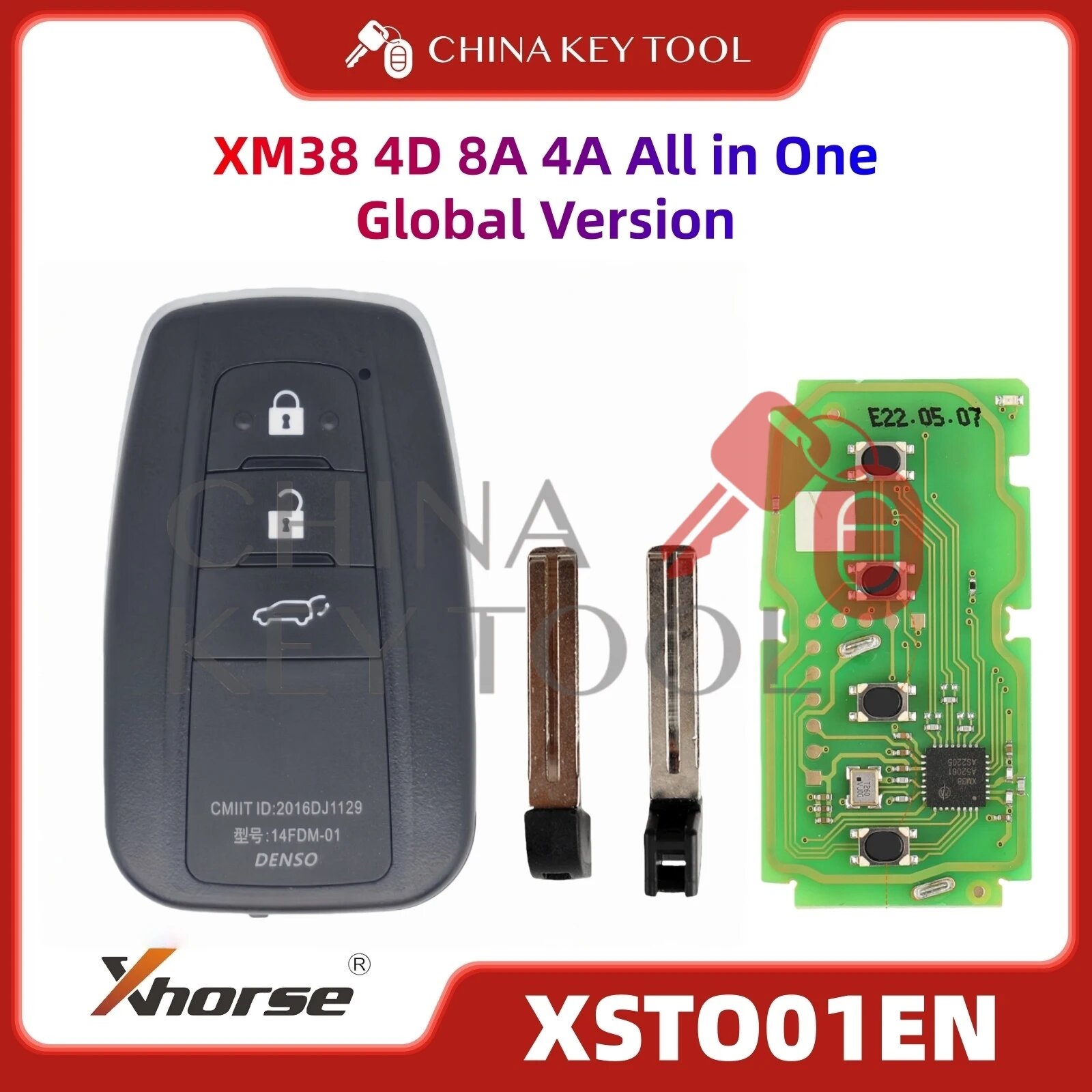Xhorse XSTO01EN XM38 4D 8A 4A Global Toyota Key, 3B SUV DOUBLE SIDE