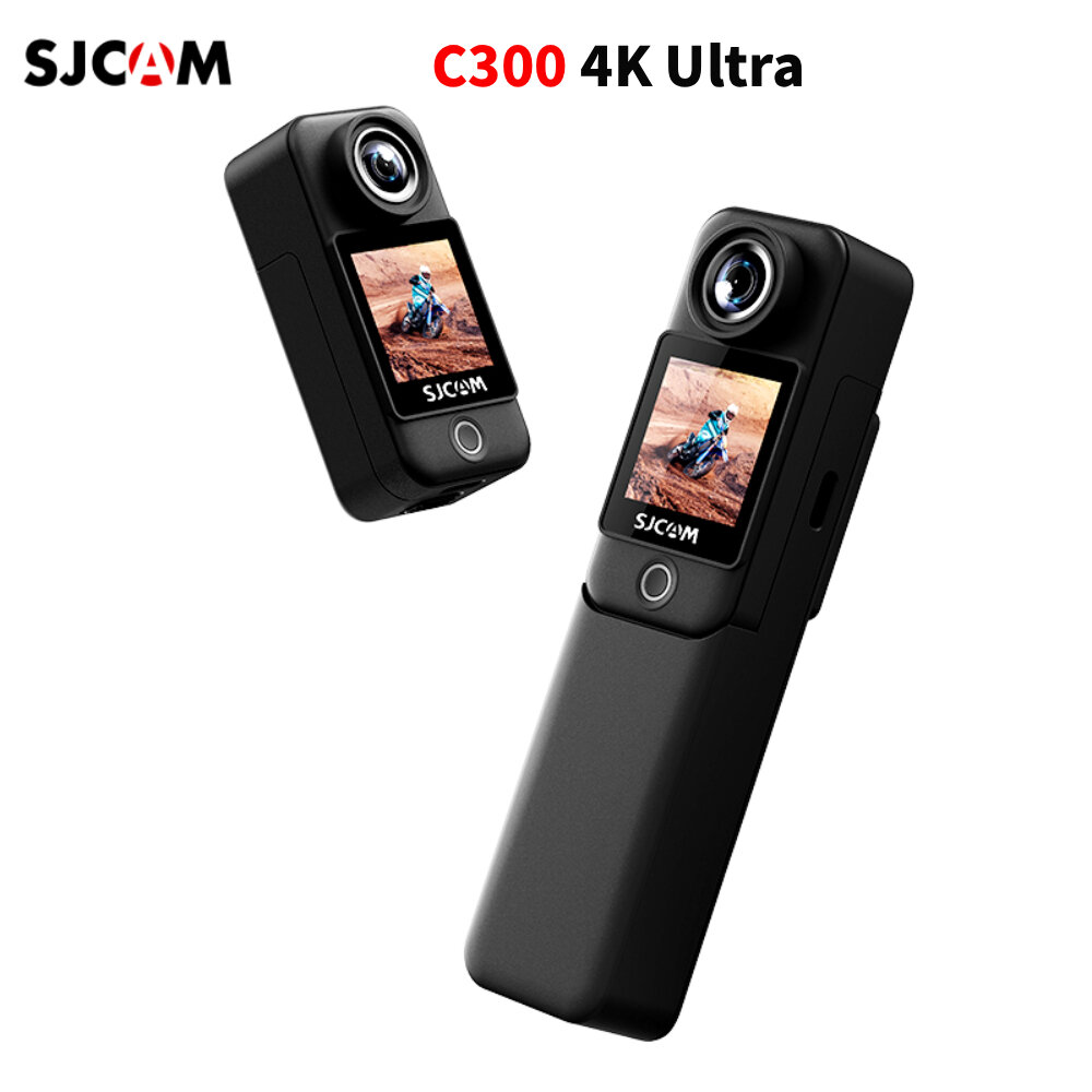 Экшн камера SJCam C300 с креплением, цифровым стабилизатором, водонепроницаемая 4K Ultra, черная