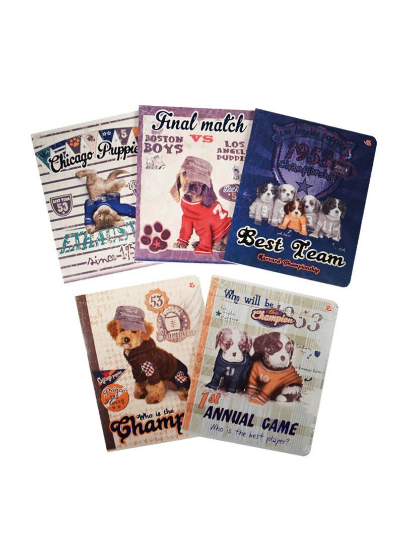 Тетрадь в клетку Academy Style, "Щенки", 48 листов, в ассортименте