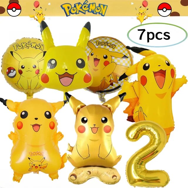 Украшения для дня рождения в стиле покемонов, самодельные наклейки с Пикачу, столовая посуда, тарелки, скатерти, подарки для детских праздников, праздничные атрибуты