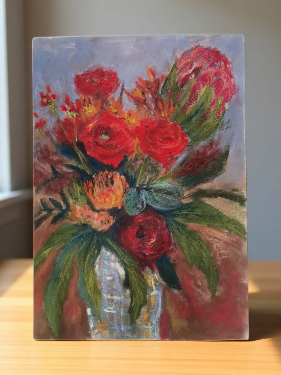 Картина пастелью Букет цветов