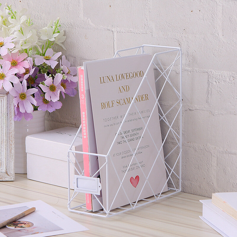 Стойка для журналов, настольная стойка для хранения, маленькая железная арт-поверхность, органайзер для офисного стола, прикроватная полка, скандинавская книжная полка, пианино из массива дерева