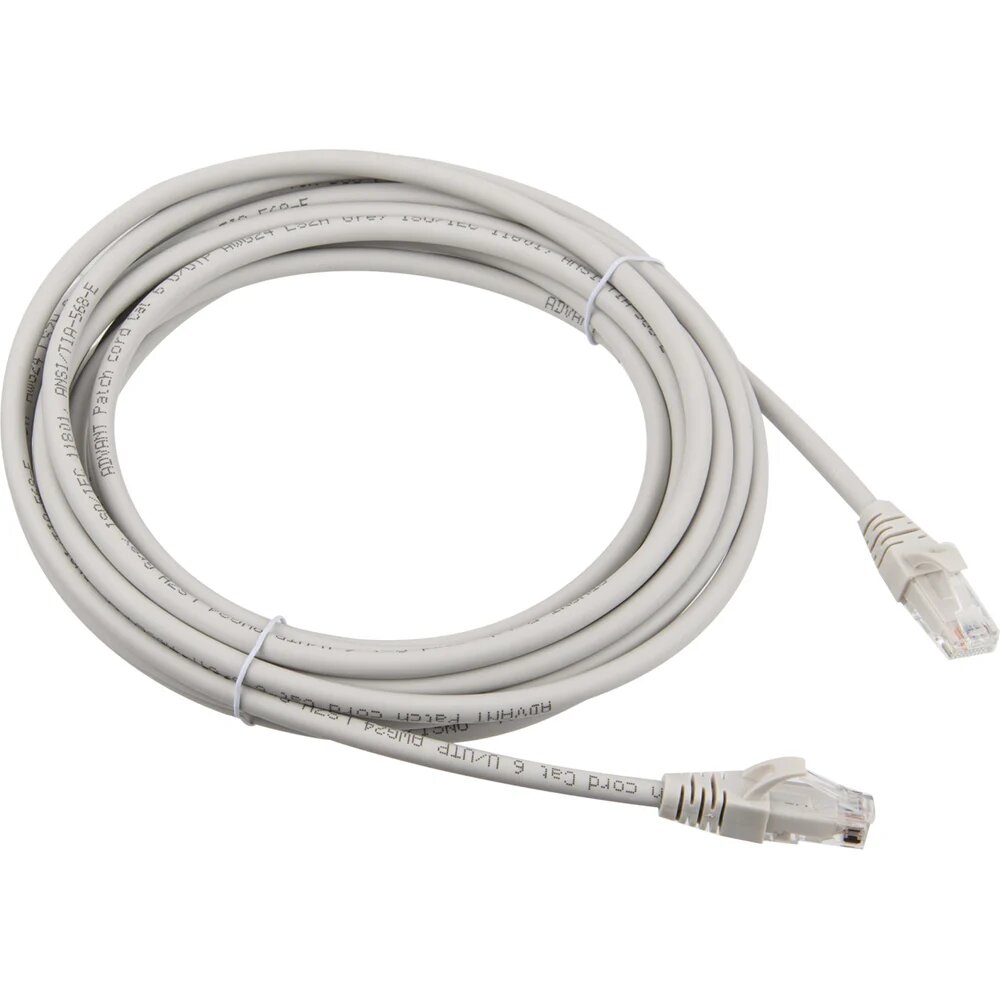 Патч-корд Advant Ethernet CAT6, 2xRJ45, UTP, 4 пары (AWG26), оболочка LSZH, длина 3 м, цвет: серый ADV6-PC03-LG
