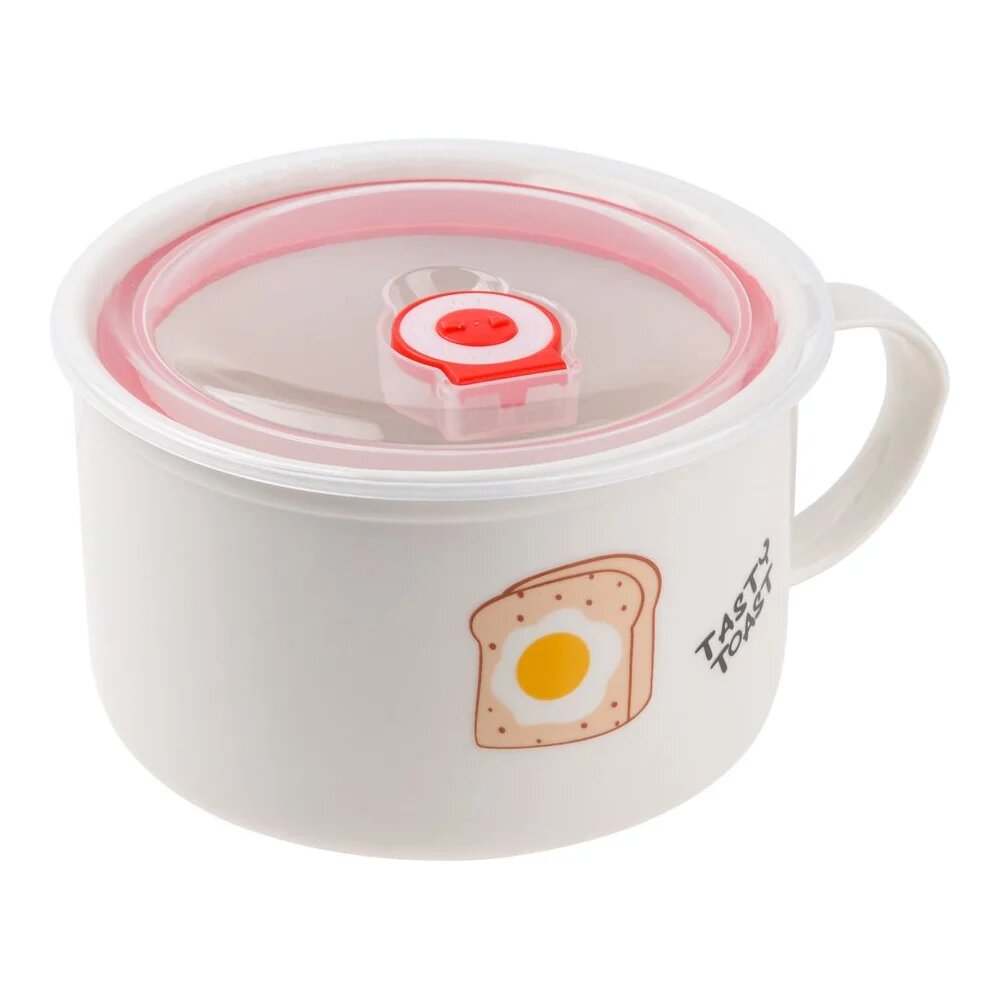 Кружка для супа с крышкой PERFECTO LINE с паровыпуском, 850 мл, керамическая, TOAST 17-851173
