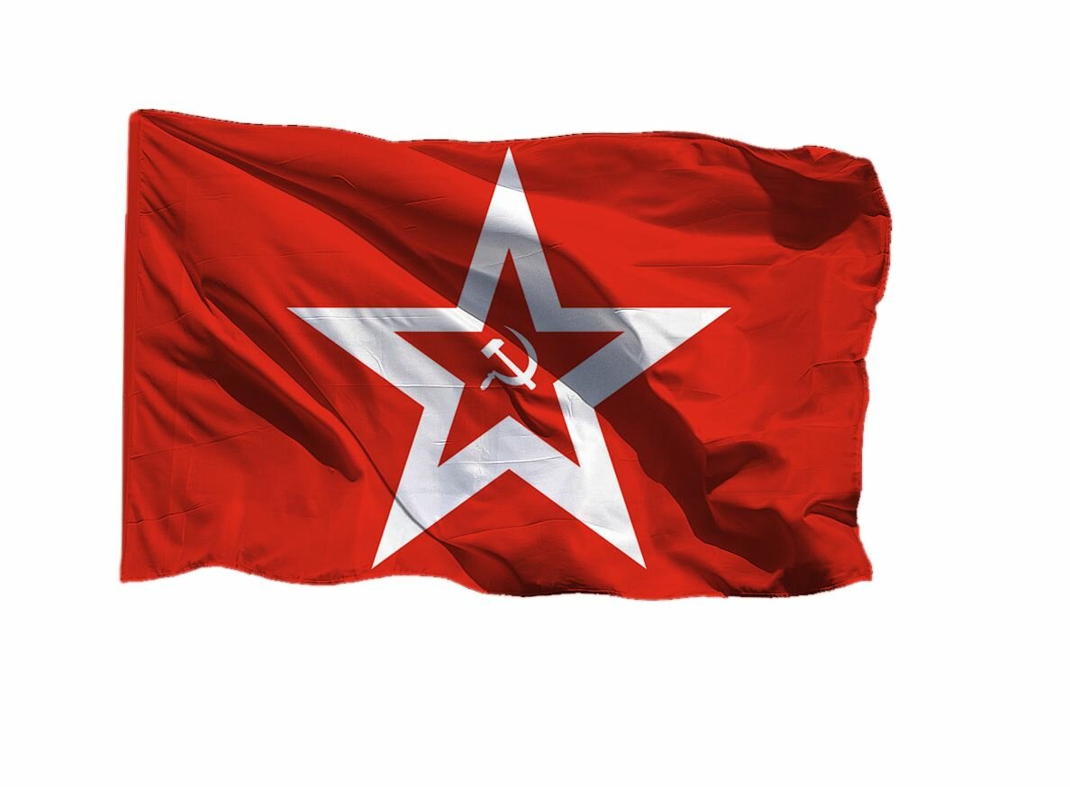 Флаг Гюйс крепостной флаг ВМФ СССР 70х105 см на шёлке для ручного древка