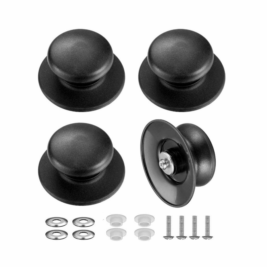 Ручки для крышек кастрюль, 4 шт, черные, 4 упаковки