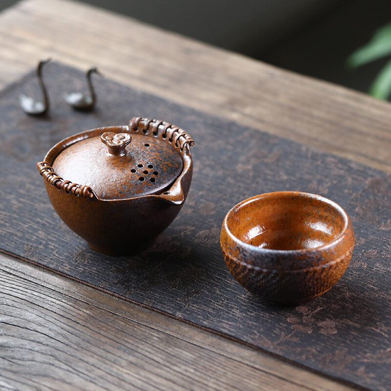 Фиолетовый песок дрова сжигание чайник чай кипения фиолетовый песок плита теплый угольный горшок винный горшок дрова