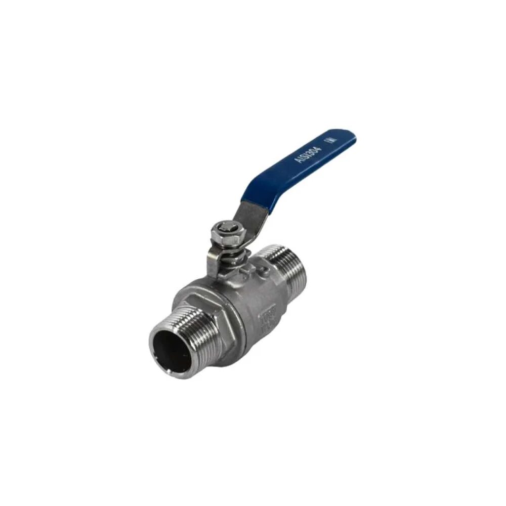 Кран шаровый муфтовый двусоставной нержавеющий NEWKEY (2PC) НР/НР AISI304 DN20 (3/4"), (CF8), PN63 NK-BMML20/4