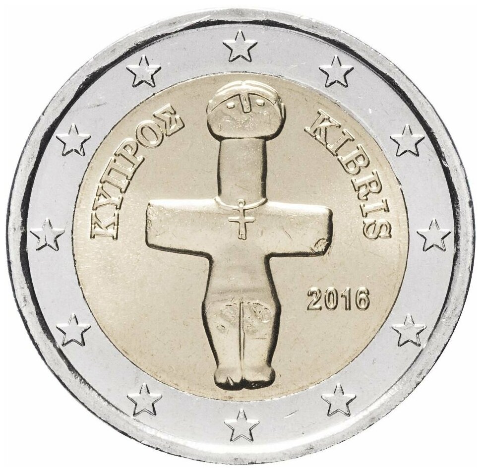 Кипр 2 евро 2016 г. Регулярная тираж: 100000 шт.