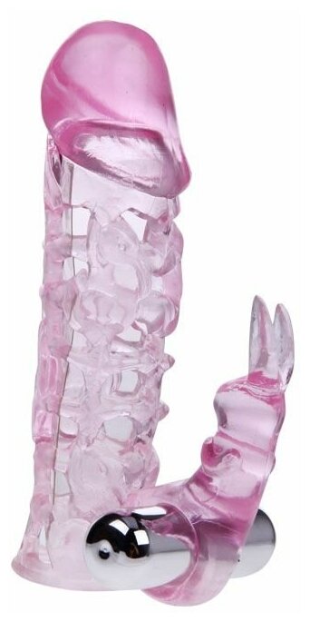 Насадка на фаллос с вибрирующим стимулятором - 13 см. Производитель - Baile.