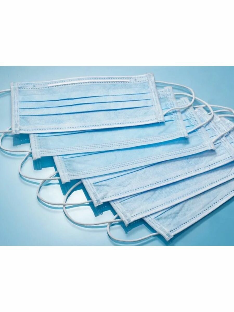 Маски медицинские ! Ногти! голубой