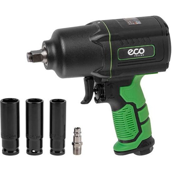 Eco Пневмогайковерт 1/2" AIW-1500S (1300/1700 Нм (закр./откр.), 3 ступени крут. мом, twin hammer, 7000 об/мин, композитный корпус)