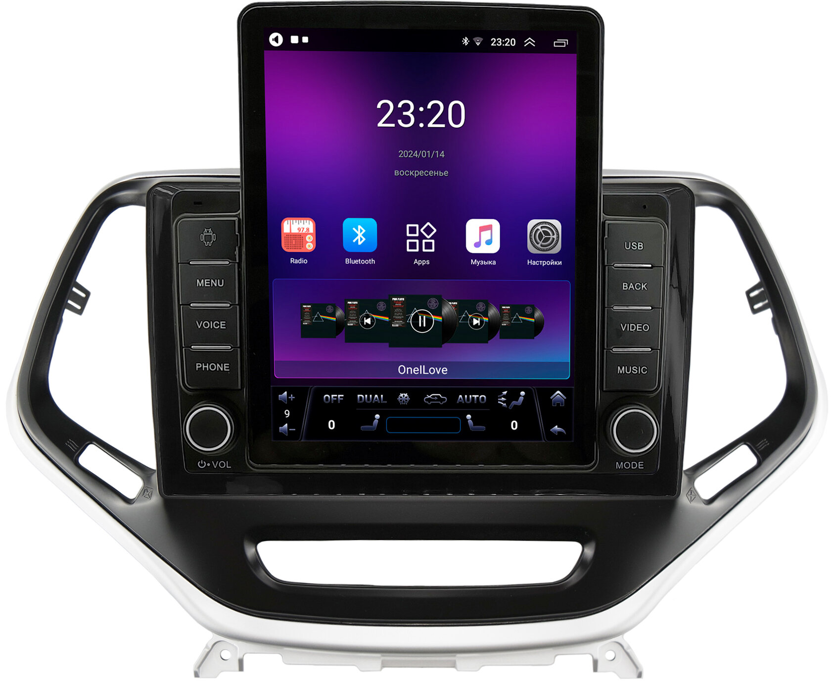 Штатная магнитола Jeep Cherokee 5 (KL) 2013-2024 Canbox GTR095-10-811 на Android 10 (QLed, 4/64, DSP, CarPlay)
