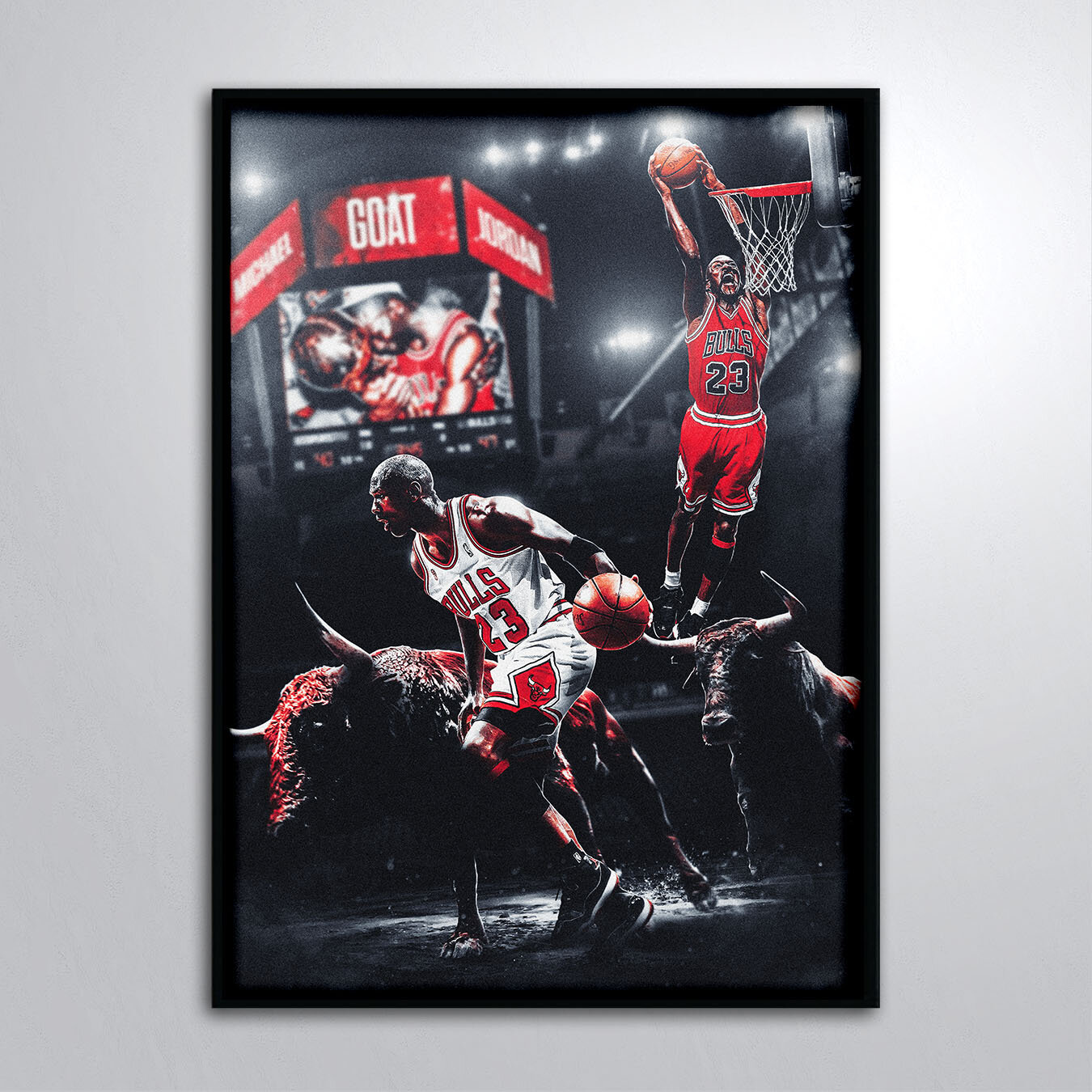 Постер без рамы/Картина на стену/Баскетбол NBA Майкл Джордан «Чикаго Буллз» Michael Jordan Chicago Bulls Быки