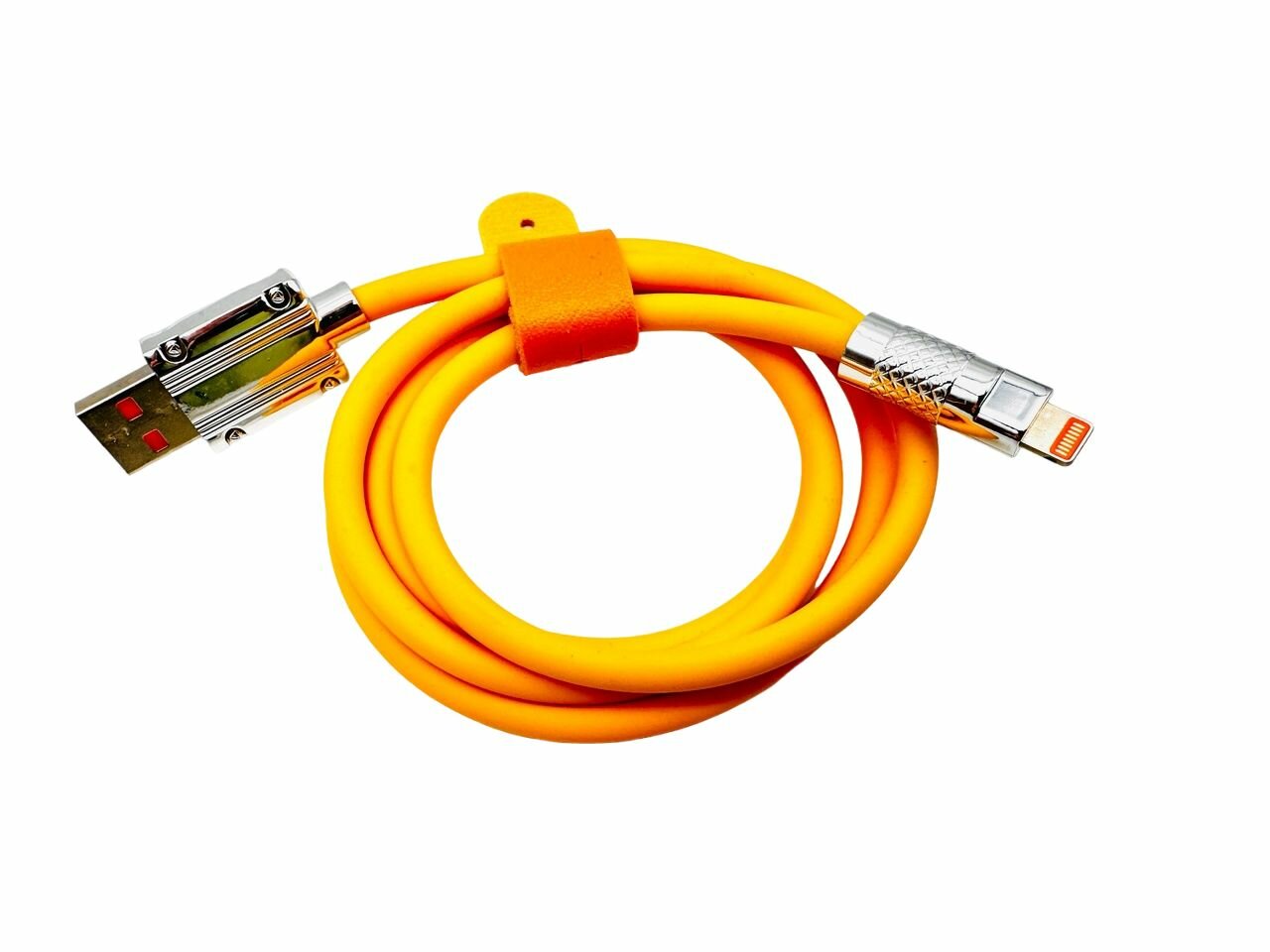 Усиленный мощный кабель USB - Lightning для мобильных телефонов желтый