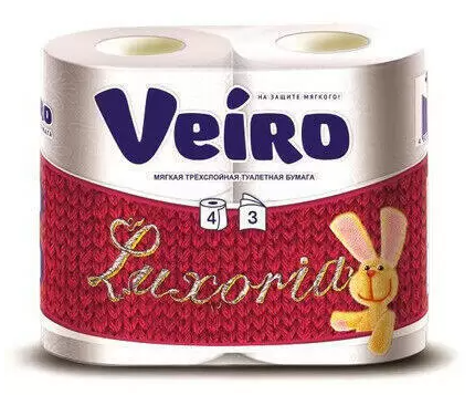 Набор из 3 штук Туалетная бумага Veiro Luxoria 3-х слойная Aroma 4шт