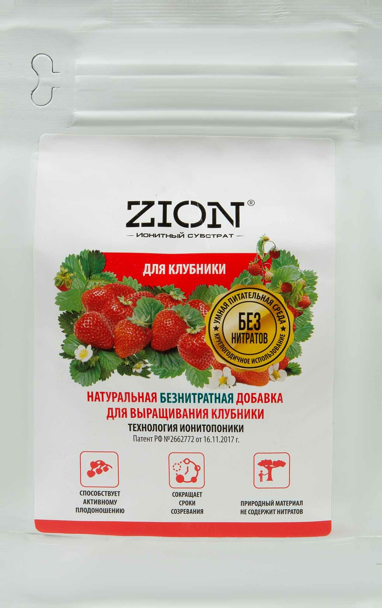 Субстрат Zion ионный для клубники 600г