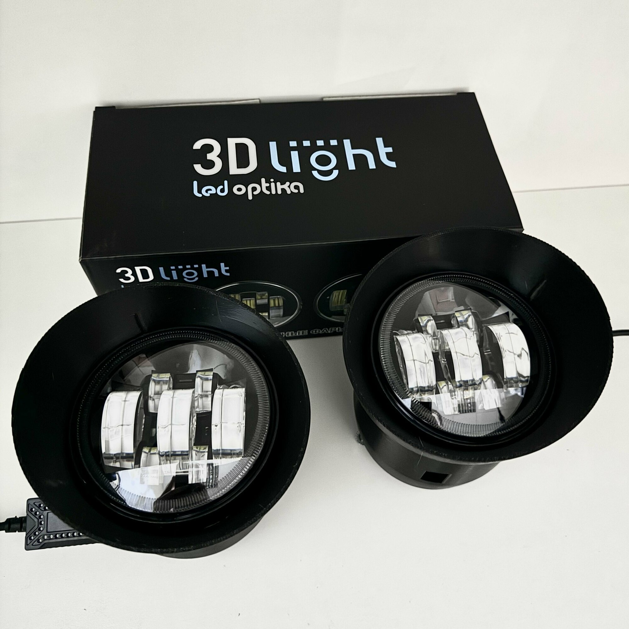 Cвeтoдиoдные прoтивoтуманные фары LED для Grеat Wаll Ноver H3 2010-2015 г. в. от прoизвoдитeля 3D-Light, 70w, 7 линз, 7 диoдoв