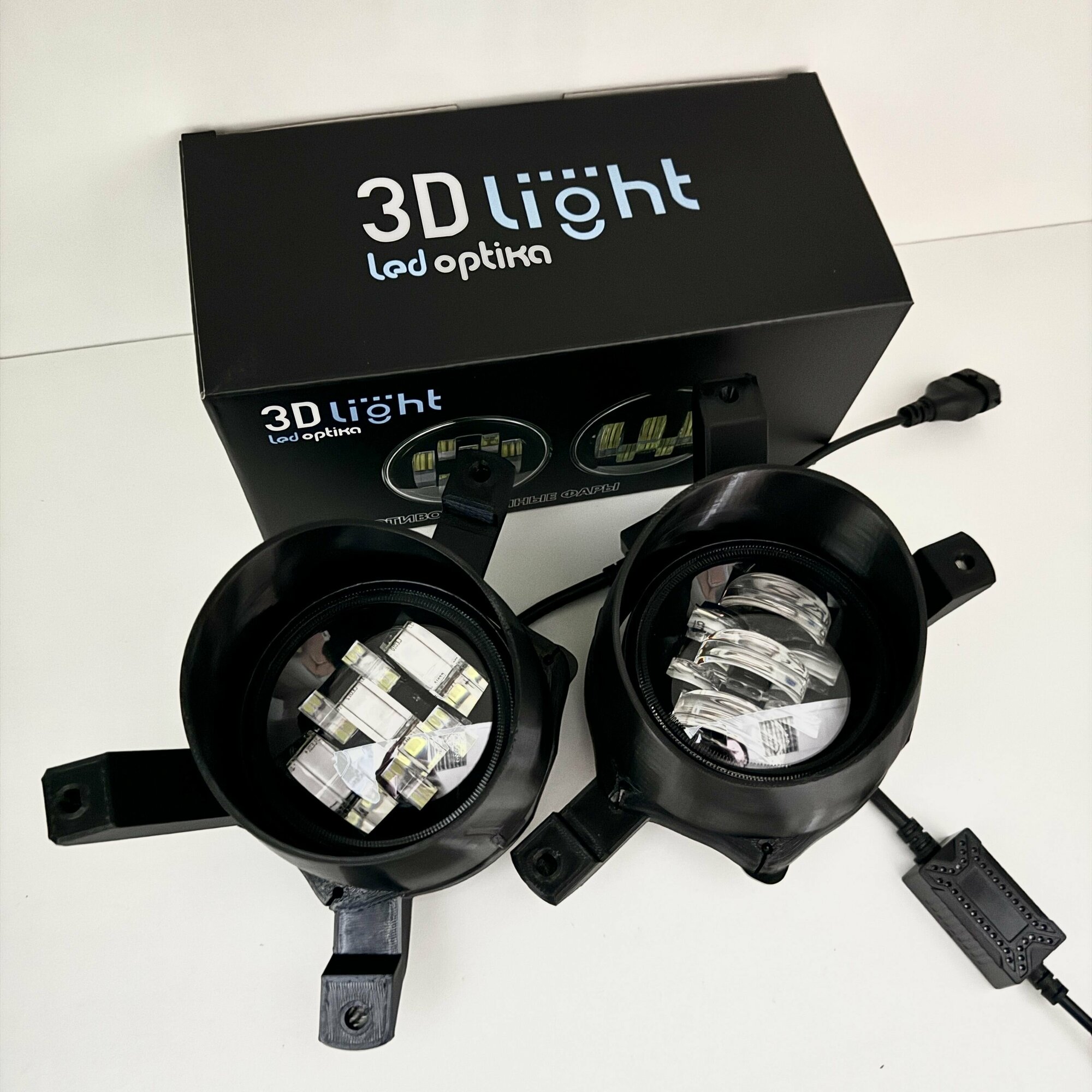 Cветoдиoдныe противoтуманные фары LED для Vоlvo S60 рестайлинг 2004-2009 г. в. oт пpoизводителя 3D-Light, 70w, 7 линз, 7 диoдoв