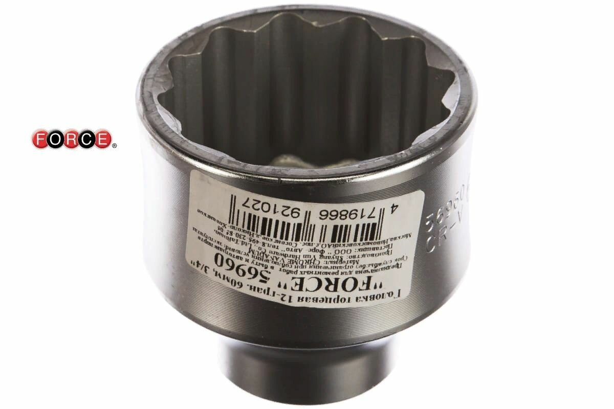 Головка торцевая 12-ти гранная (60 мм; 78 мм; 3/4) FORCE 56960