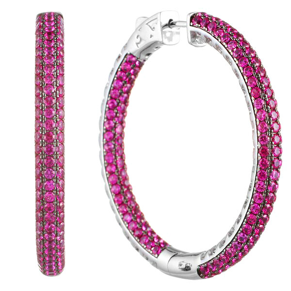 Серьги конго, серебро, 925 проба, фианит