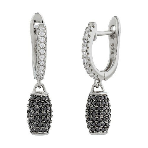 Серьги с подвесками ЗлатаМира, серебро, 925 проба, фианит