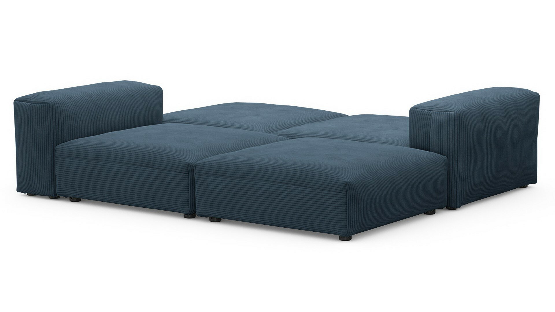 Диван Фиджи Cilium Indigo NEW 242x211x62 см, синий Вельвет, нераскладной GOODFORM