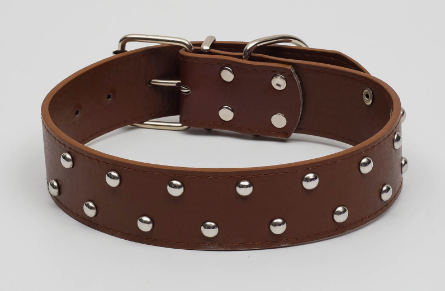 Ошейник для собак "Пижон", клепаный, в два ряда, 63,5 см, XL, обхват шеи 40-60 см