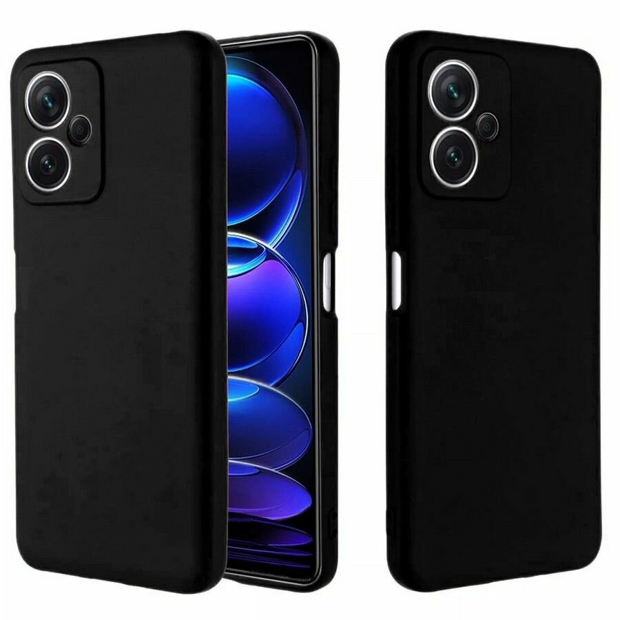 Силиконовая накладка Silky soft-touch для Xiaomi Redmi Note 12 5G/Pocco X5 черный