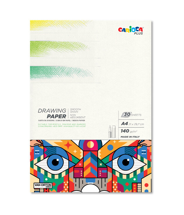 Carioca Plusальбом для рисования карандашами 140 г/м2, A4, 30 см, папка 30 л.