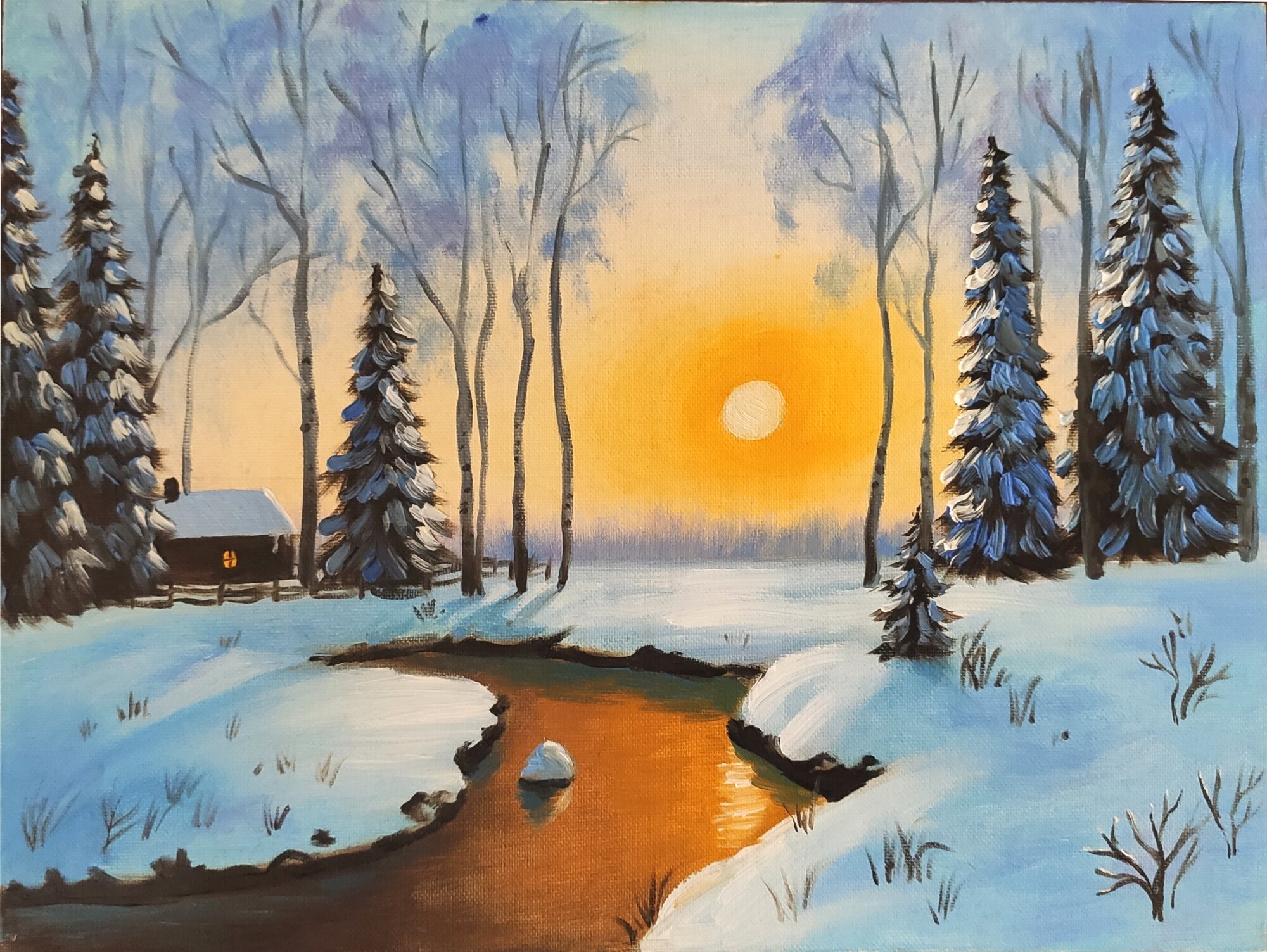 Картина "Зима" от Натальи Дмитренко, размер 30х40, без рамы