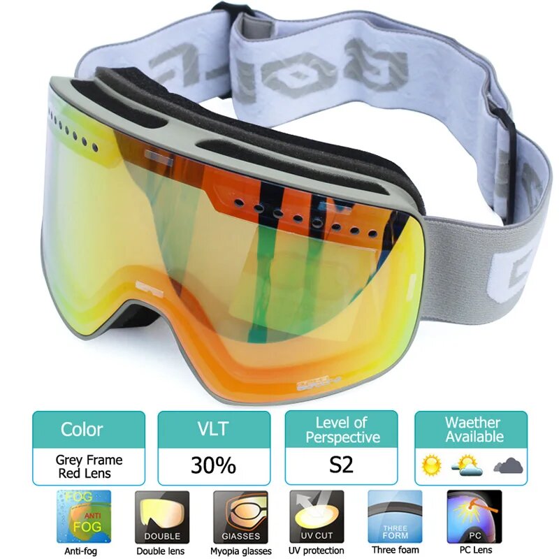Bollé лыжные очки Grey Red Lens S2 30% VLT