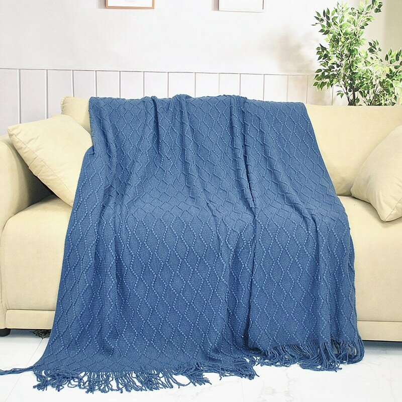 Одеяло "Скандинавское", джинсово-синее, 127x180 см