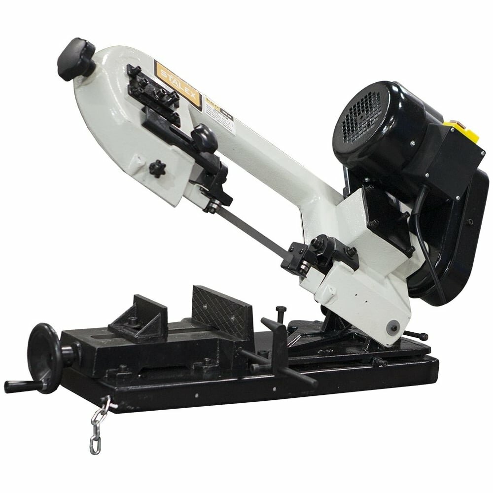 Ленточнопильный станок Stalex SBS-90: мощность 450 Вт, пропил под углом 45°, для обработки алюминия, стали и пластика, 3