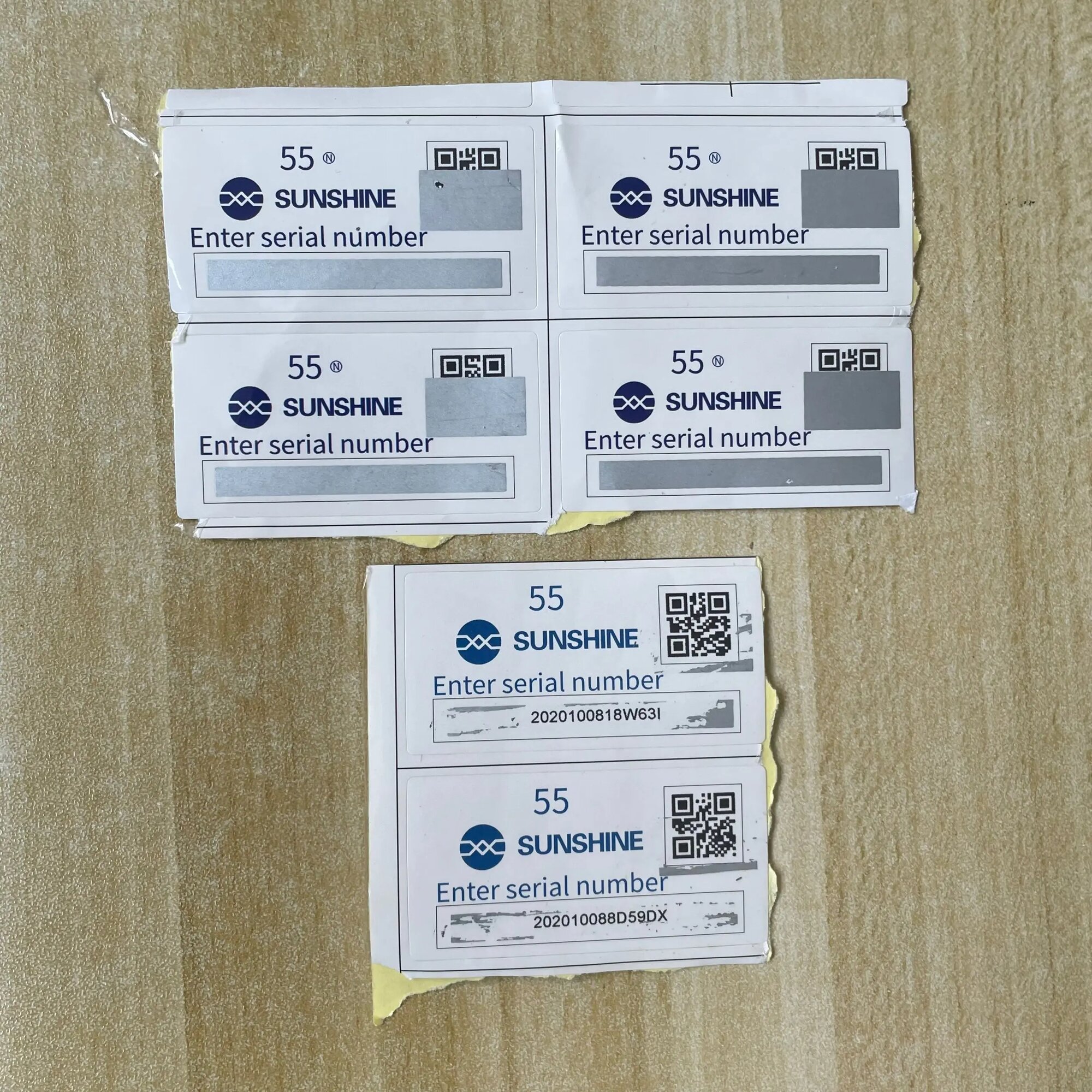 Sunshine Serial Number Tags, Bundle: 10 Codes