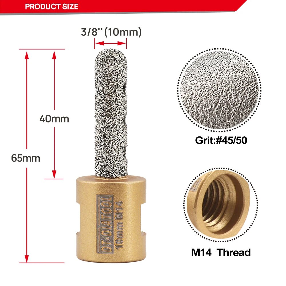 DT-DIATOOL Алмазная фреза для плитки 10/15/20/25/30/35 мм M14 1pc 10mm