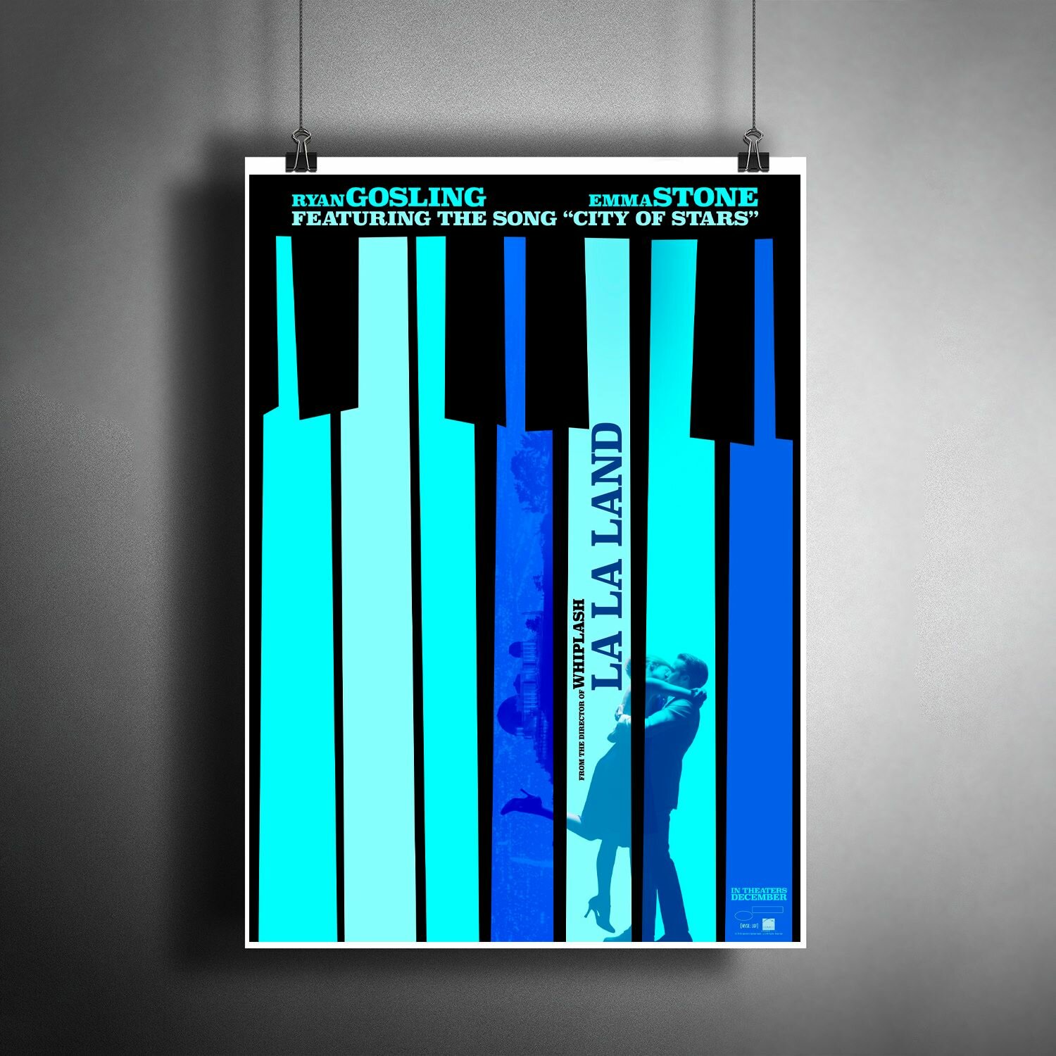 Постер плакат для интерьера "Фильм: Ла-Ла Ленд. La La Land. Райан Гослинг, Эмма Стоун"/ Декор дома, офиса, комнаты A3 (297 x 420 мм)