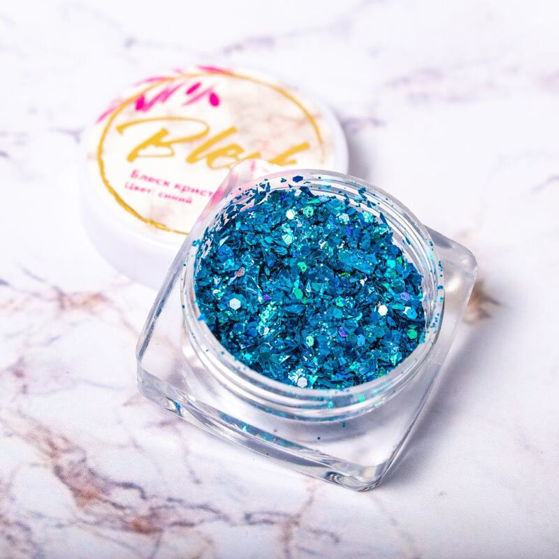 Дизайн для ногтей Blesk "Блеск кристаллов", цвет синий