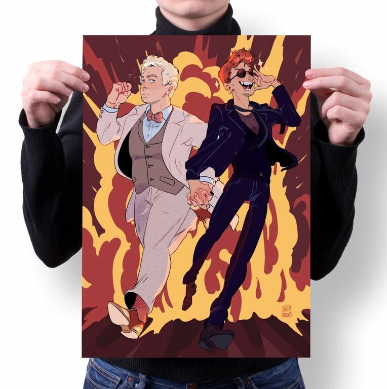 Плакат Благие знамения, Good Omens №3, А2