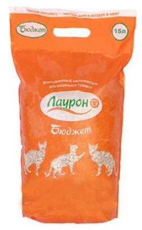 Впитывающий минеральный наполнитель для кошек Лаурон Бюджет 6л