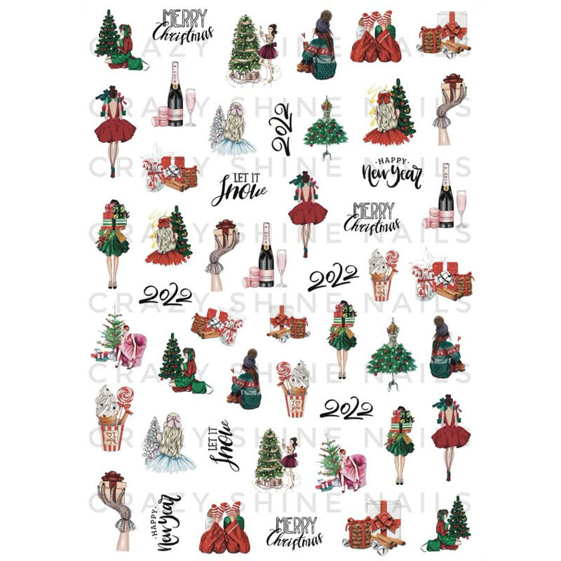 Слайдер-дизайн Crazy Shine Nails mini №1056 НГ Леди